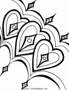 3 Hearts Coloring Page - The Coloring Barn
