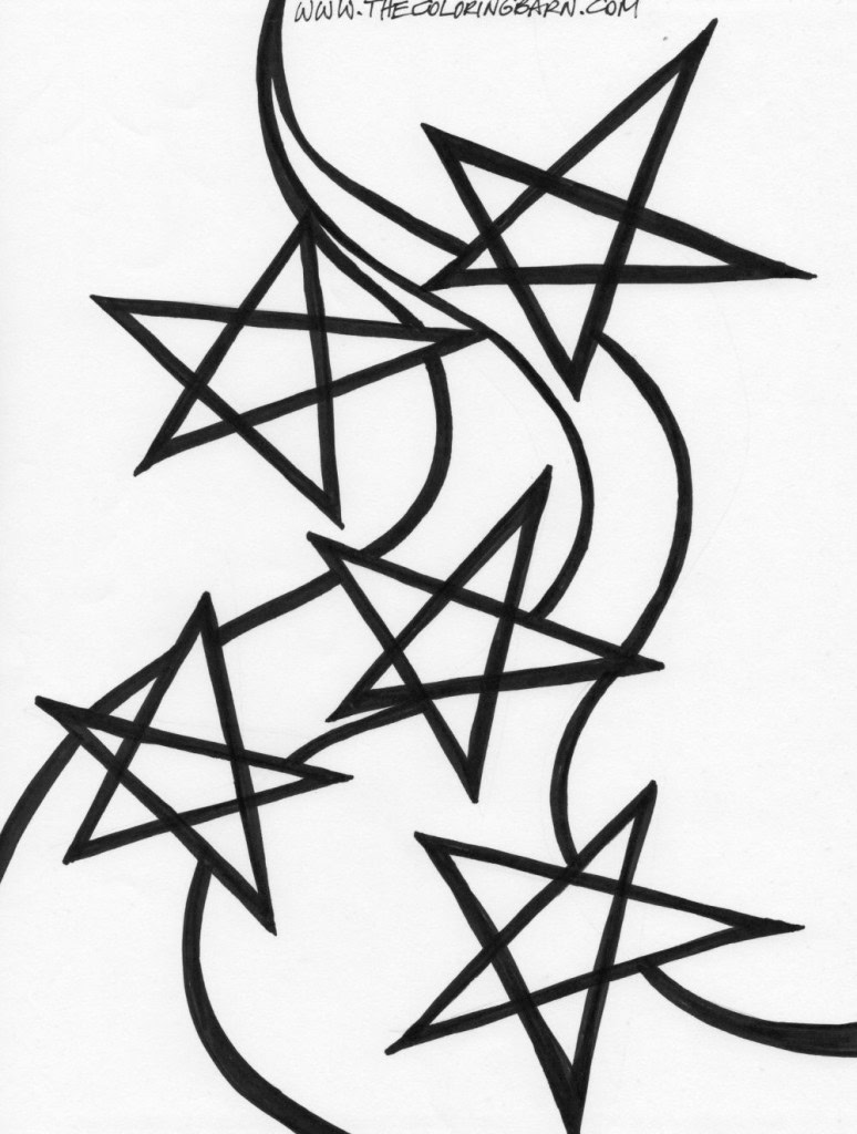 Five Star Coloring Page - The Coloring Barn