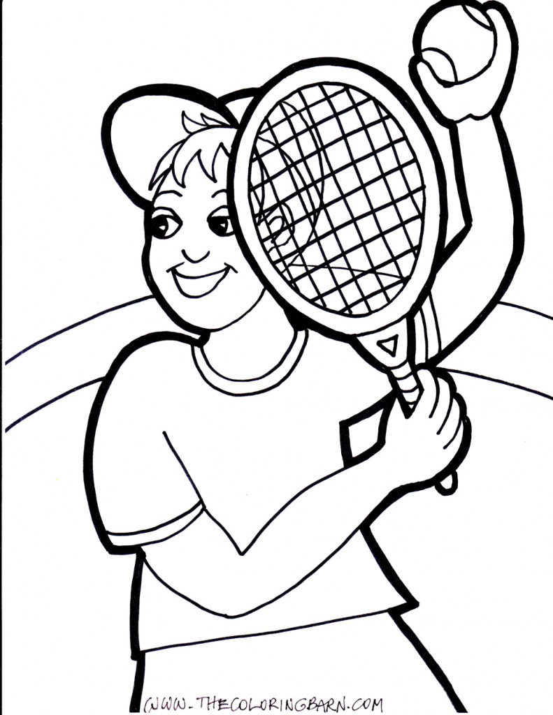 Tennis Coloring Page - The Coloring Barn